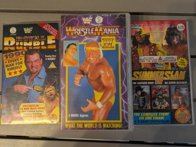 3x WWF/E VHS Tapes PAL Bundle Wrestlemania IV, Royal Rumble 1990 ...