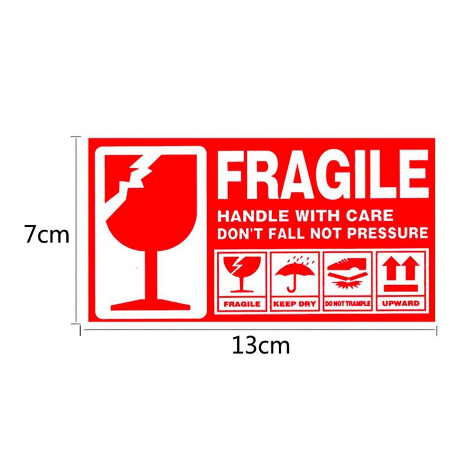 300 Pcs Fragile Glass Label Decal Sticker Package Stickers Handle with ...
