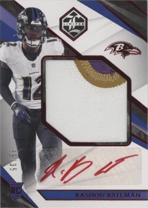 2021 Panini Limited - Rookie Patch Autograph Variation Rashod Bateman ...