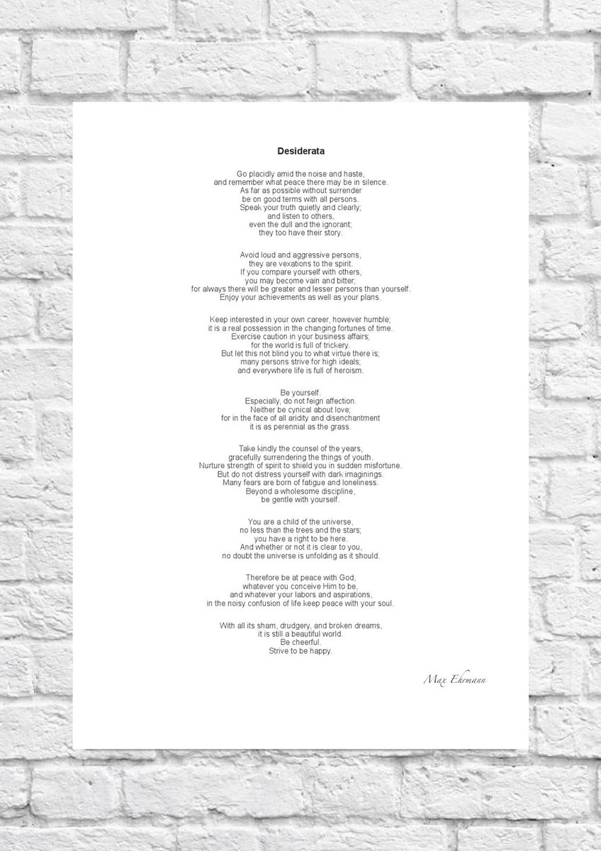 What Are The Words To Poem Desiderata In English | Sitedoct.org