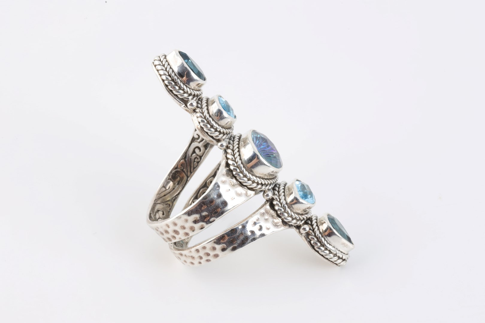 Sarda 925 Silver 4.73tcw Blue Stone Ring Size 7.75 (16.71g.) | eBay