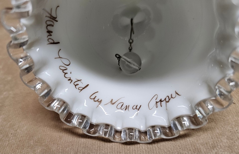 Vintage Fenton Milk Glass Orchid Flower Bell Signed Nancy Cooper 6" | eBay