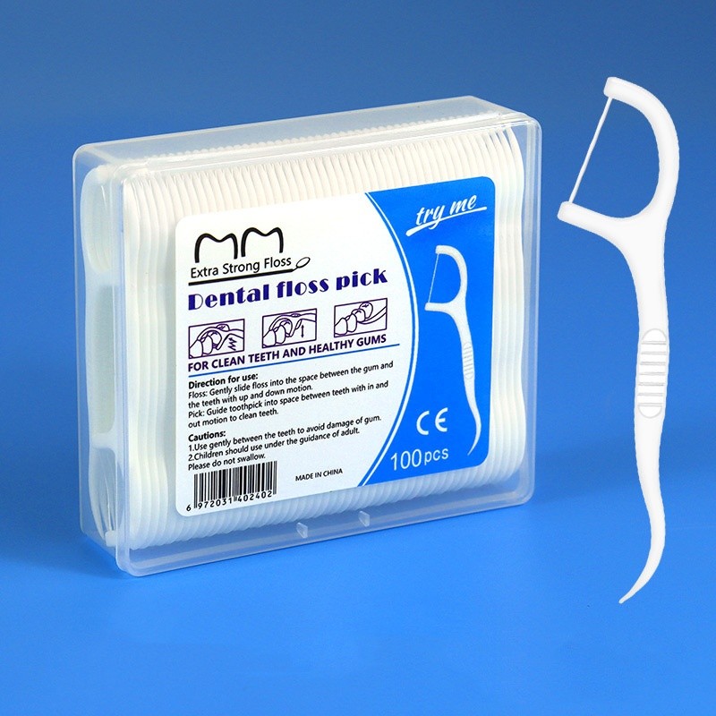 100Pcs Dental Floss Sticks Tooth Floss Teeth Cleaning Oral Teeth Floss ...