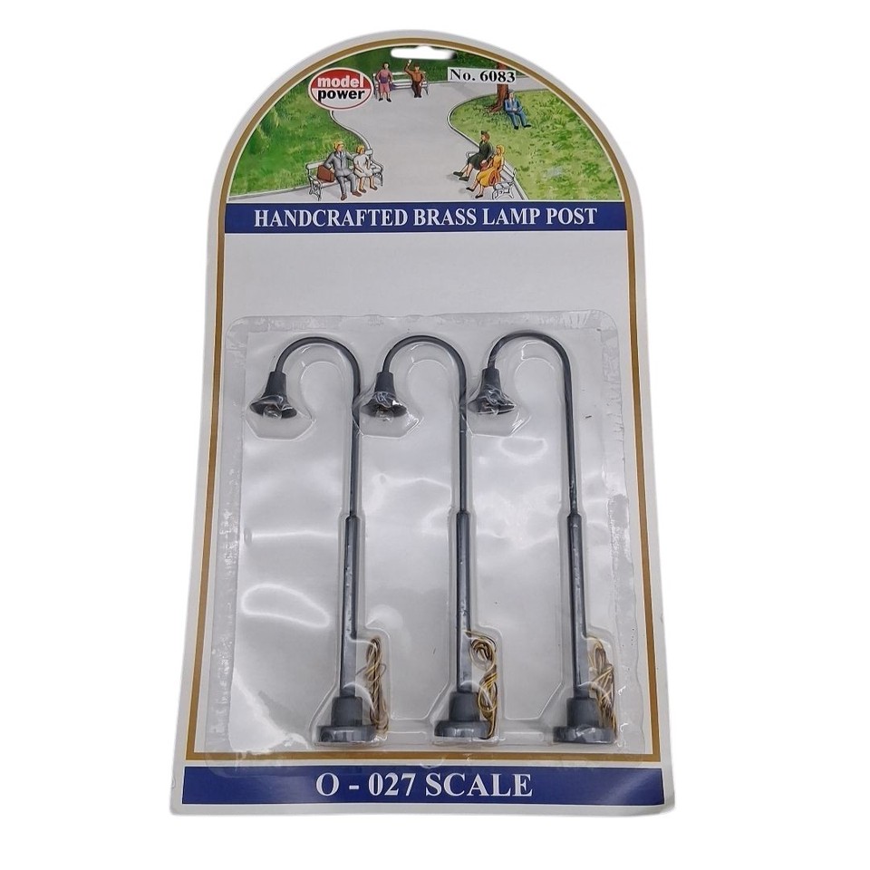 Model Power 6083 O and O27 Scale Gooseneck Lighted Lamp Posts Set of 3 ...