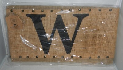 NWT Mud Pie Initial Letter "W" Burlap Pillow Wrap 31" X 7" | eBay