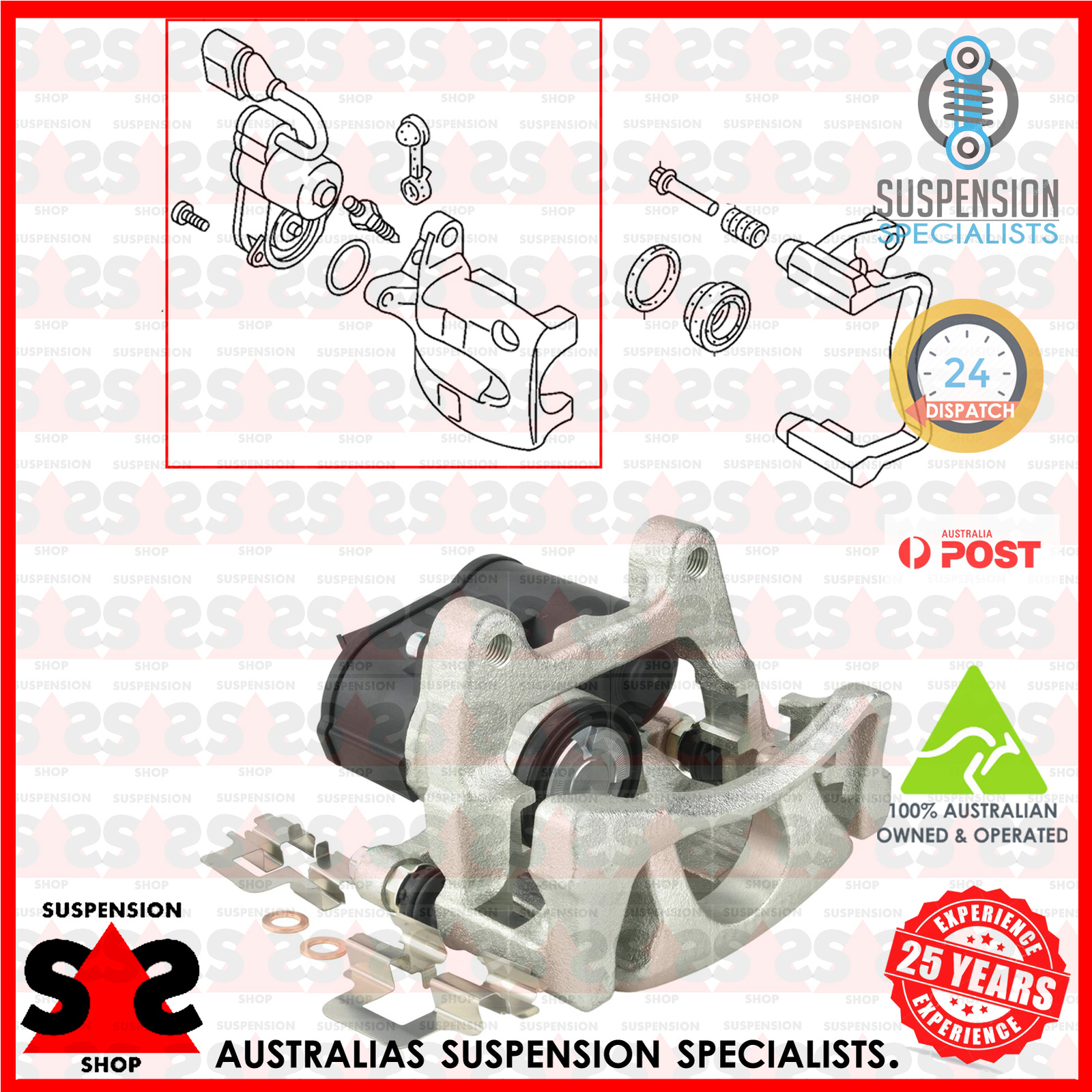 Rear Axle Right Brake Caliper Suit AUDI Q3 (8Ub, 8Ug) 1.4 TSI Q3 (8UB ...