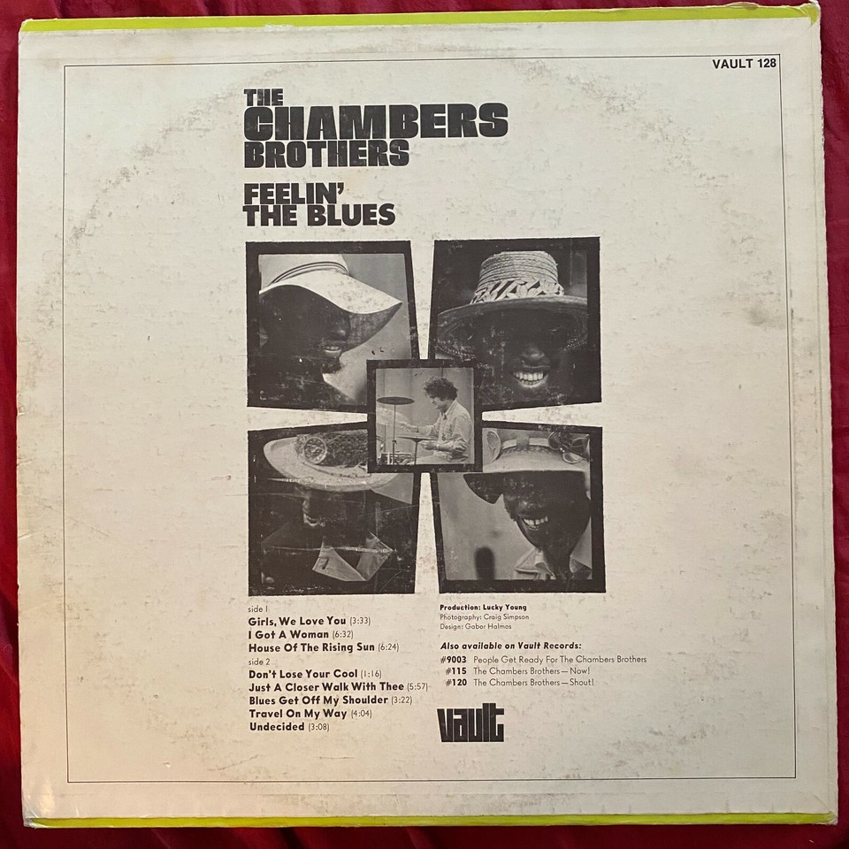 The Chambers Brothers~Feelin' The Blues~1970 Vault Records Stereo LP ...
