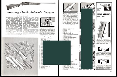 BROWNING Double Automatic Shotgun Exploded View~Parts List~Assembly ...