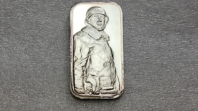 Vintage World Wide Coins Gen George S Patton Jr 1 Ounce Silver Art Bar ...