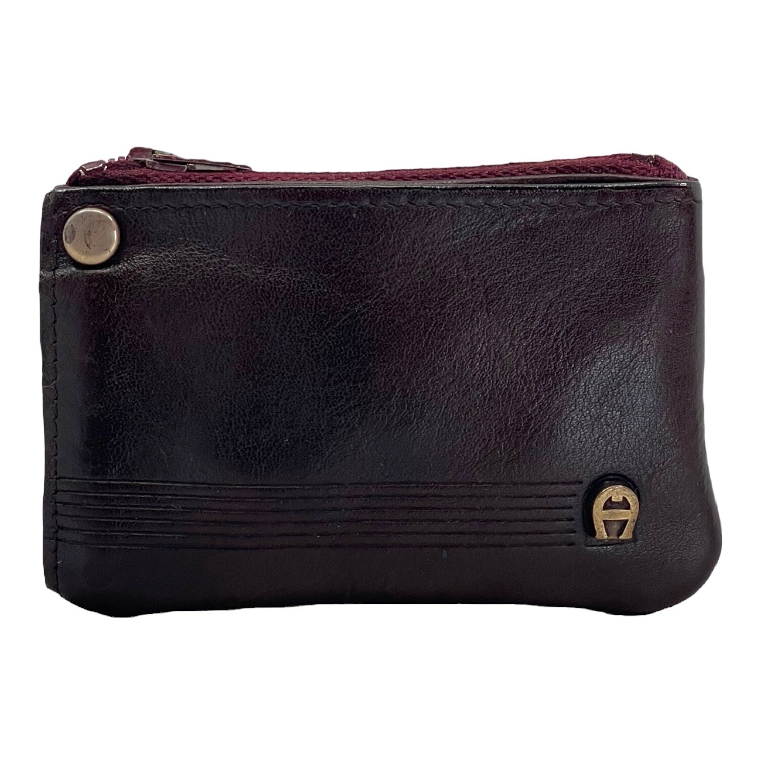 Vintage 70s ETIENNE AIGNER Small Leather Key Wallet Trainer Card Coin ...