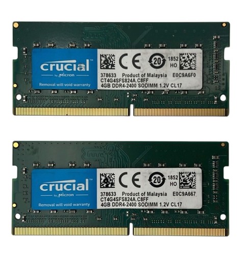 Micron 8GB (2x4GB) PC4-19200 DDR4-2400 Laptop Memory SDRAM CT4G4SFS8244 ...