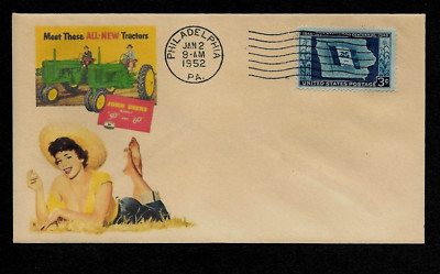 1952 John Deere Tractor & Pin Up Girl Featured on Collector's Envelope ...