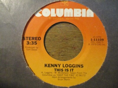 KENNY LOGGINS "THIS IS IT" 45 RPM | eBay