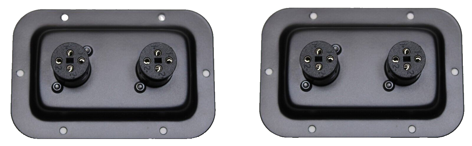 (2) Two Jack Plates w/ Neutrik NL4MP-ST Dual SpeakON w/ 4 Pole Screw ...