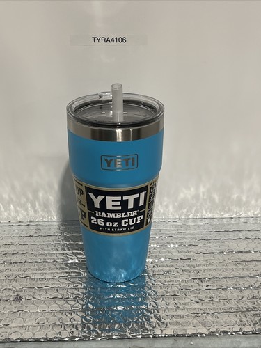 Yeti Reef Blue Rambler 26 oz Stackable Cup w/Straw Lid Brand New | eBay