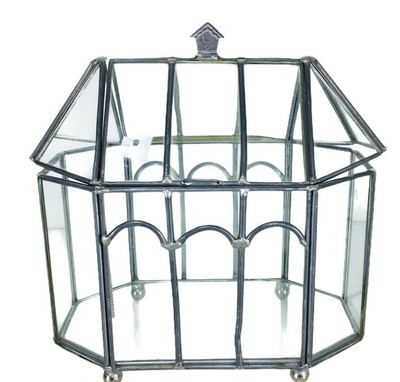 Display Cases - Glass Brass Curio Display Cabinet