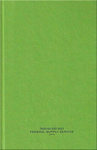 Federal Supply Service Green Ledger Journal Notebook (8x5) 7530-00-286 ...