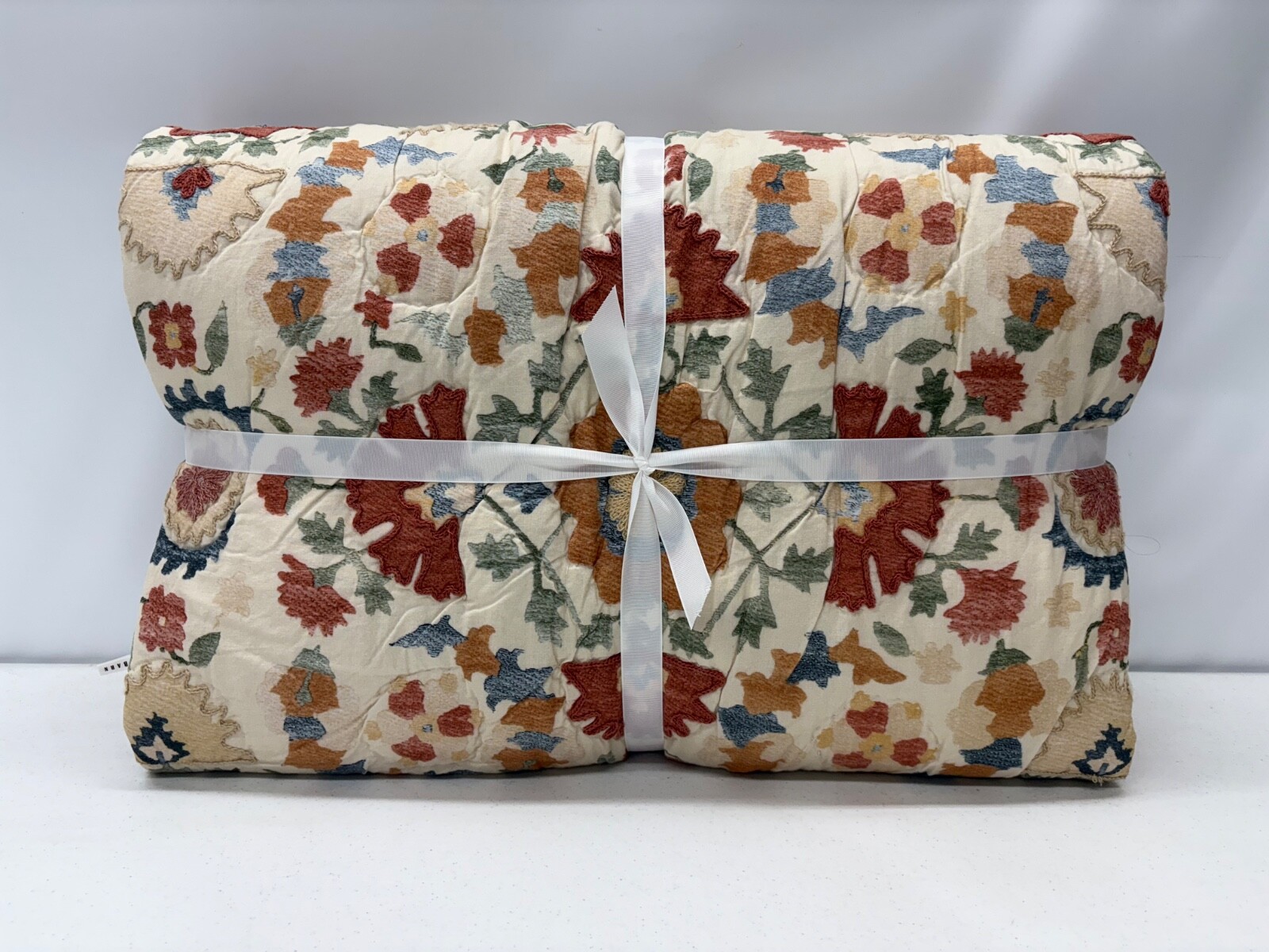 NEW Pottery Barn Penelope Handcrafted FULL/QUEEN Quilt~Warm Multicolor ...