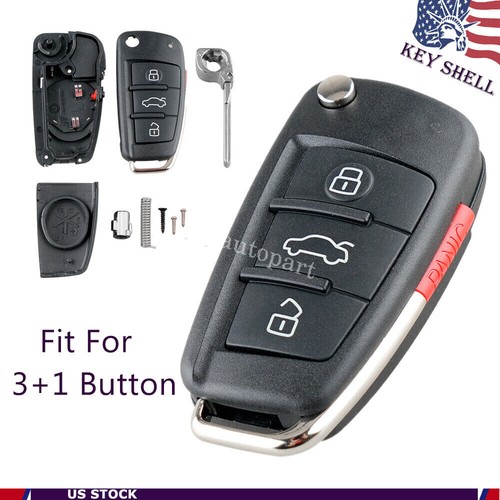 Replacement for Audi A4 A6 A8 TT Q7 S6 Key Fob Flip Remote Shell Case 3 ...