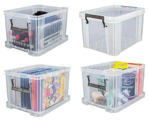 5L Clear Plastic Storage Boxes with Clip Lock Lid Space Saving ...