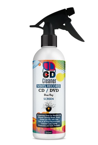 500ml PROFESSIONAL VINYL RECORD CLEANER CD DVD CLEANING RESTORATION ...