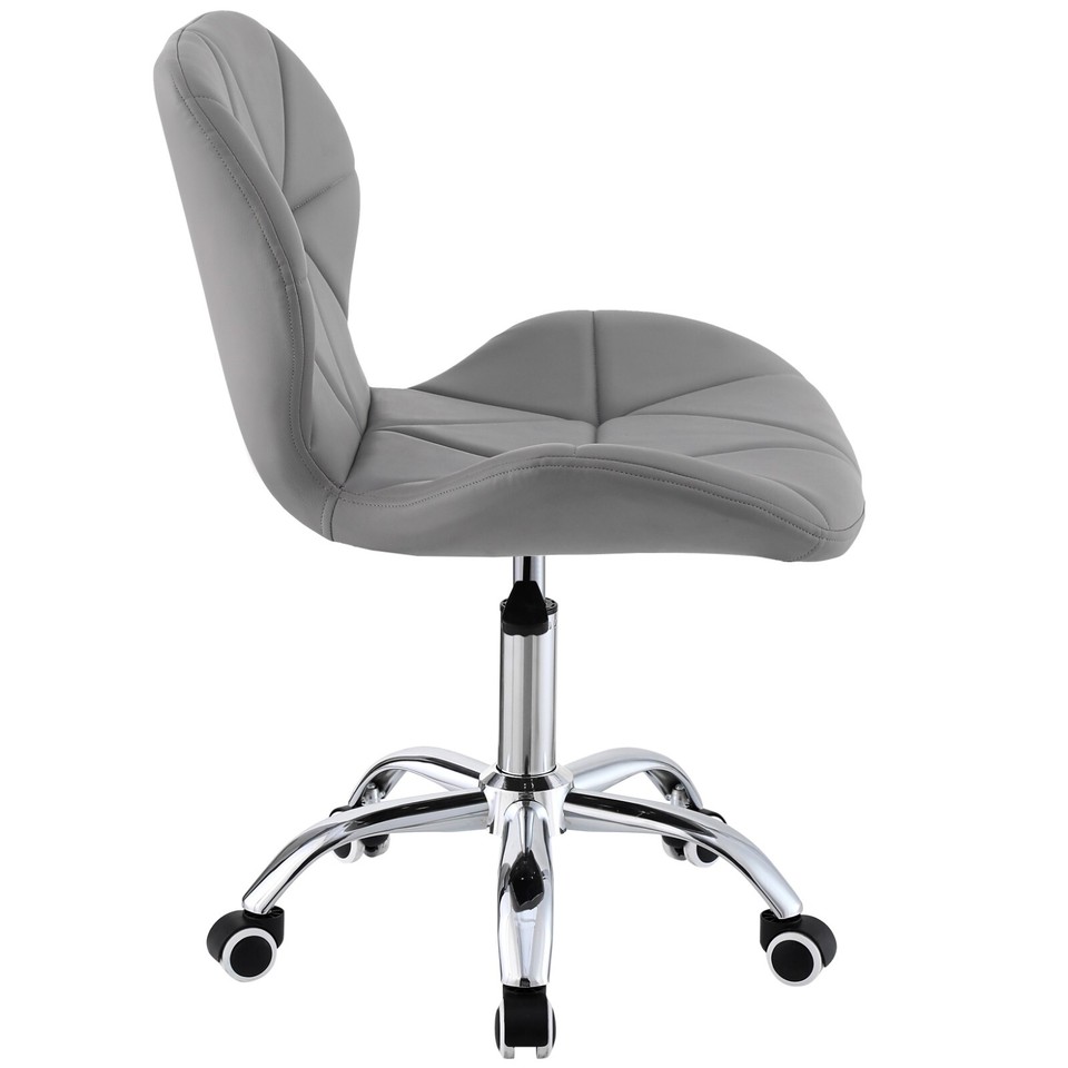 Cushioned Computer Desk Office Chair Chrome Legs Lift Swivel Small ...
