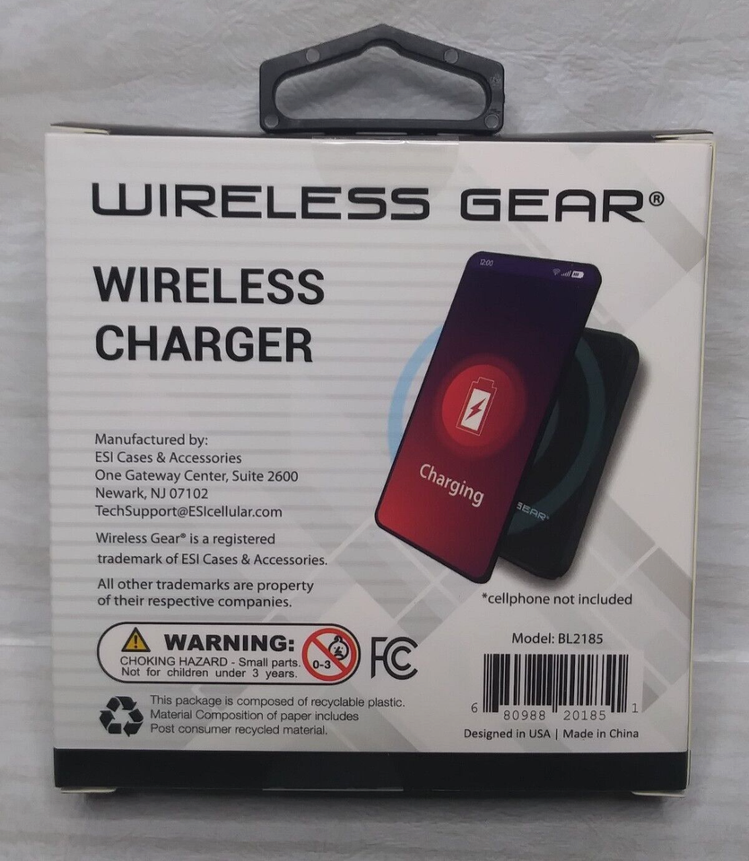 Wireless Gear Wireless Charger Black BL2185 New | eBay
