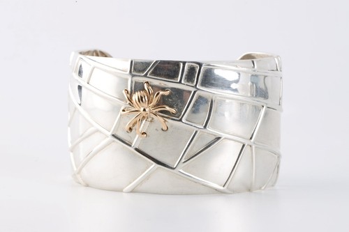 6.5"Tiffany & Co. 925 Silver & 18k Yellow Gold Spider Web Cuff Bracelet(92.11g.) | eBay