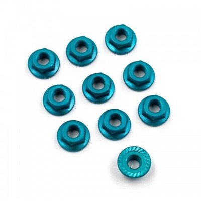 Yeah Racing LN-M4S-LB 4mm Aluminum Serrated Lock Nut (10) (Light Blue ...