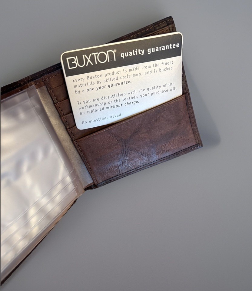 Buxton Wallet Vintage Men’s Brown Convertible Billfold Coin Credit Card ...