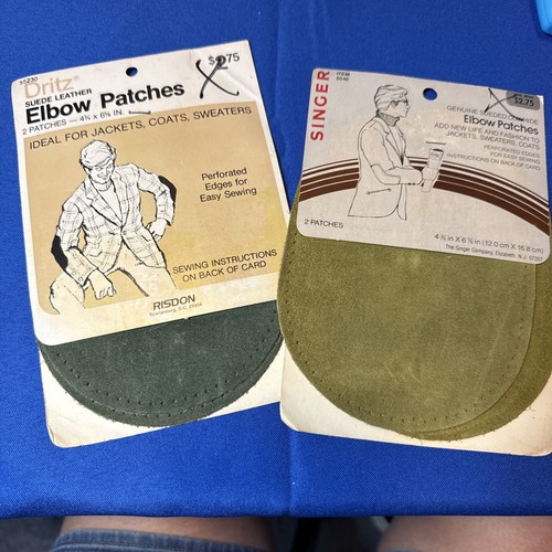 Suede Elbow Patches For Jackets, Sweaters, & Coats Perforated Edge ...