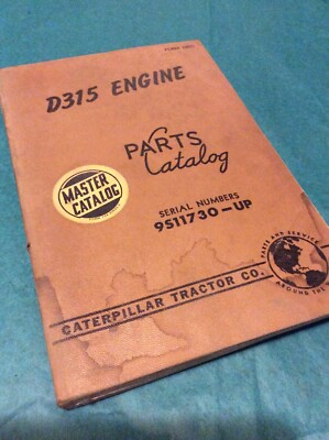 Caterpillar Cat Model D315 Engine Parts Catalog Manual Book S/N 9S11730 ...