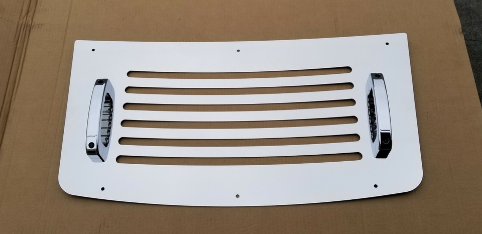 Fierce Chrome & Stainless Steel Hood Insert with Handles for Hummer H3 ...