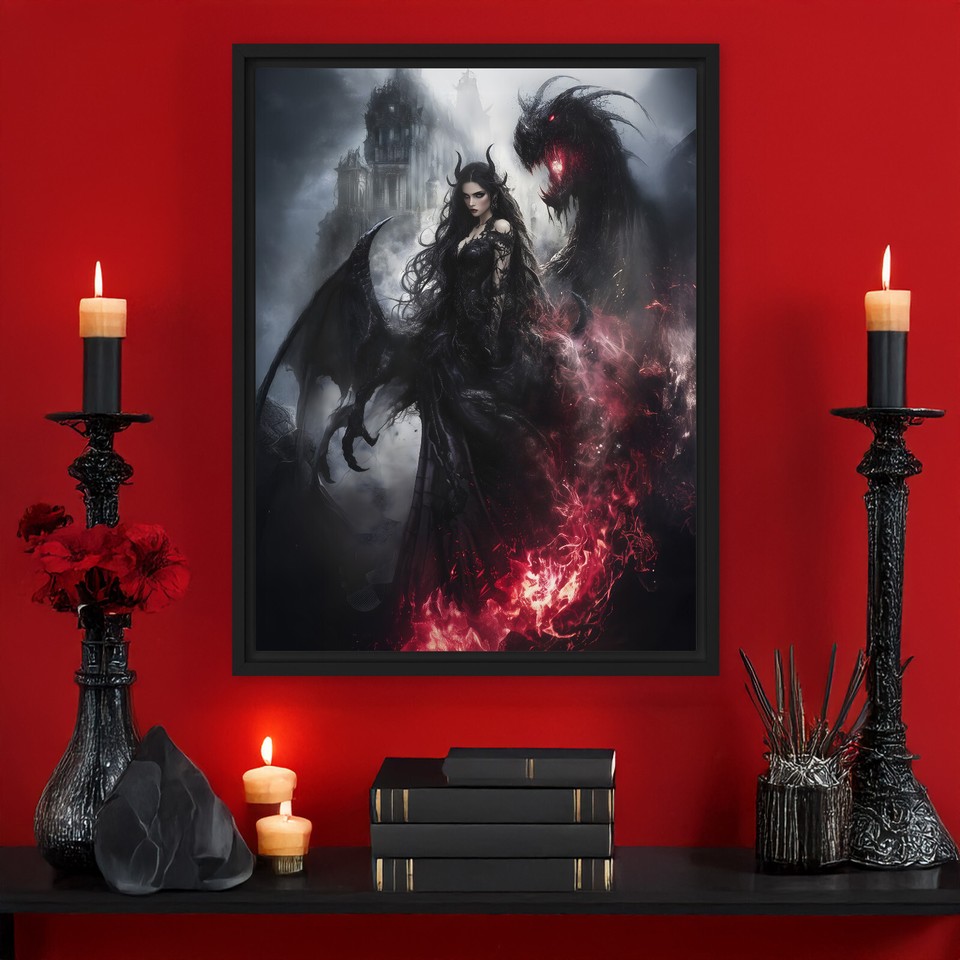 Lilith Fine Art Print #1, Canvas, Optional Frame, Dark Demon Goddess ...