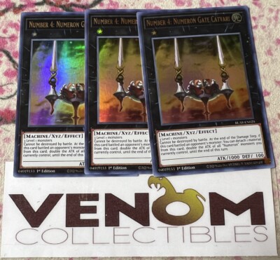 3x (M/NM) Number 4: Numeron Gate Catvari BLAR-EN025 Ultra Rare 1st Ed ...