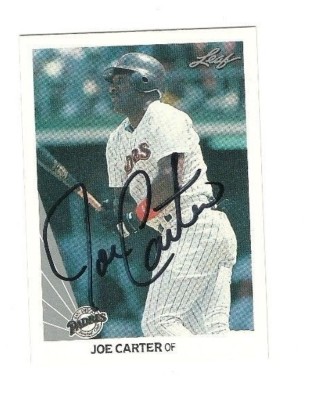 Joe Carter 1990 Leaf signed auto autographed card Padres | eBay