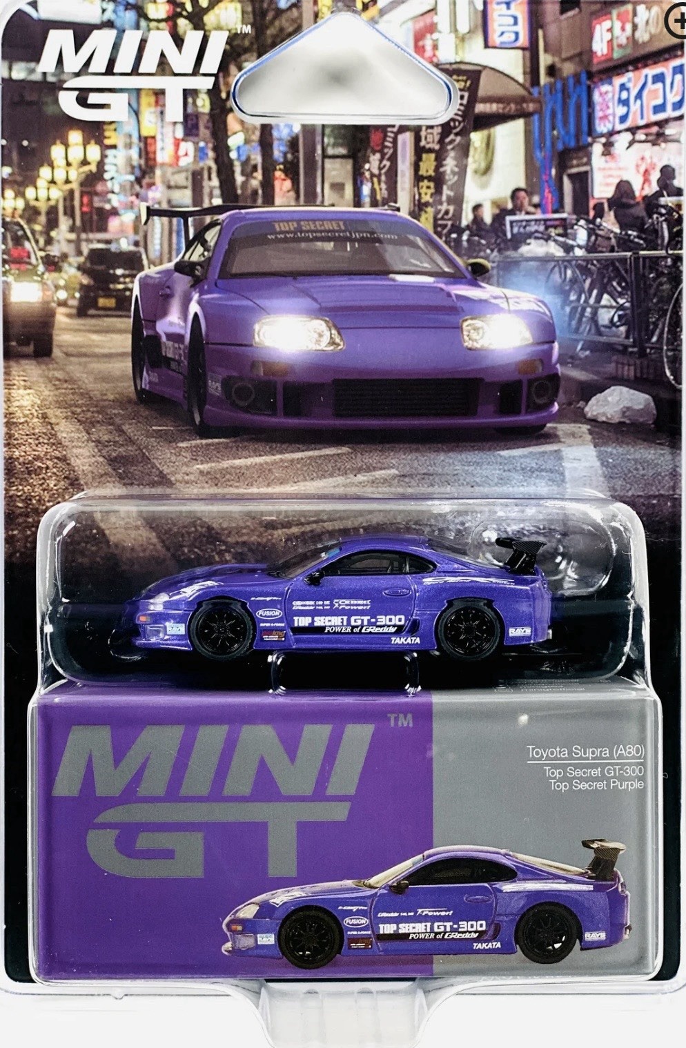 Mini GT 1:64 Toyota Supra (A80) Top Secret GT-300 Purple Diecast Model ...