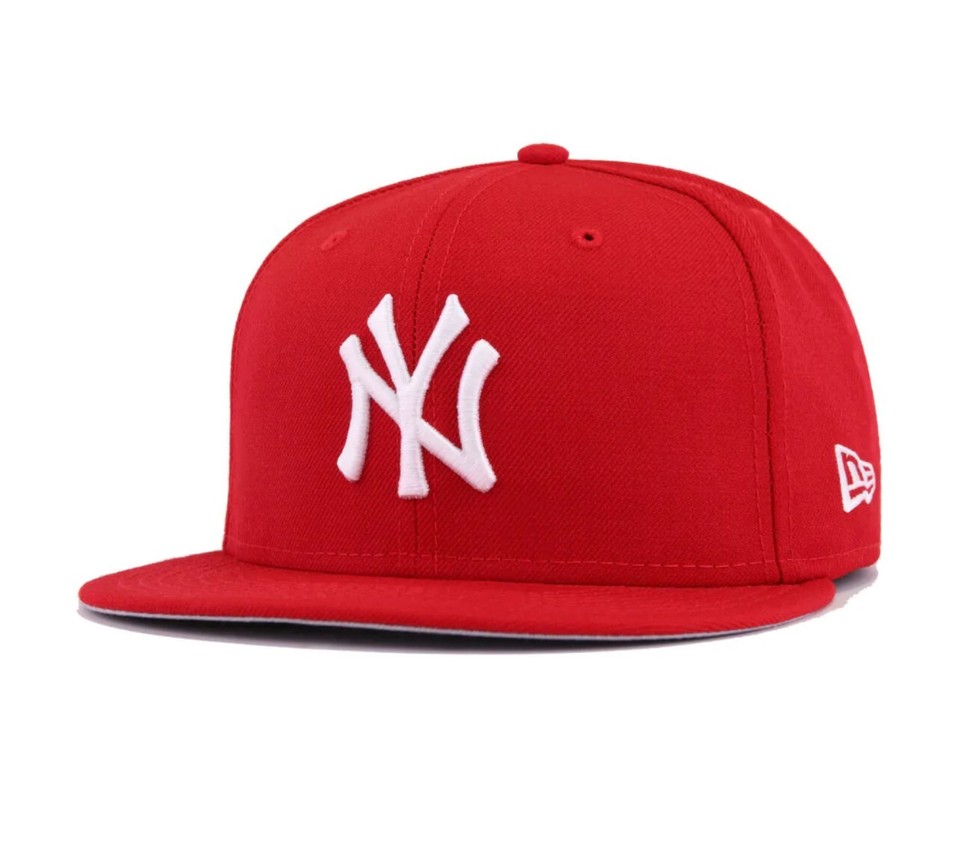 New Era New York Yankees 59FIFTY Fitted Hat Cap Red / Gray UV Size 7 3/ ...