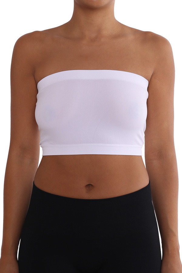 Seamless Tube Top Layering Bandeau Stretchable Spandex Bra REG and PLUS ...