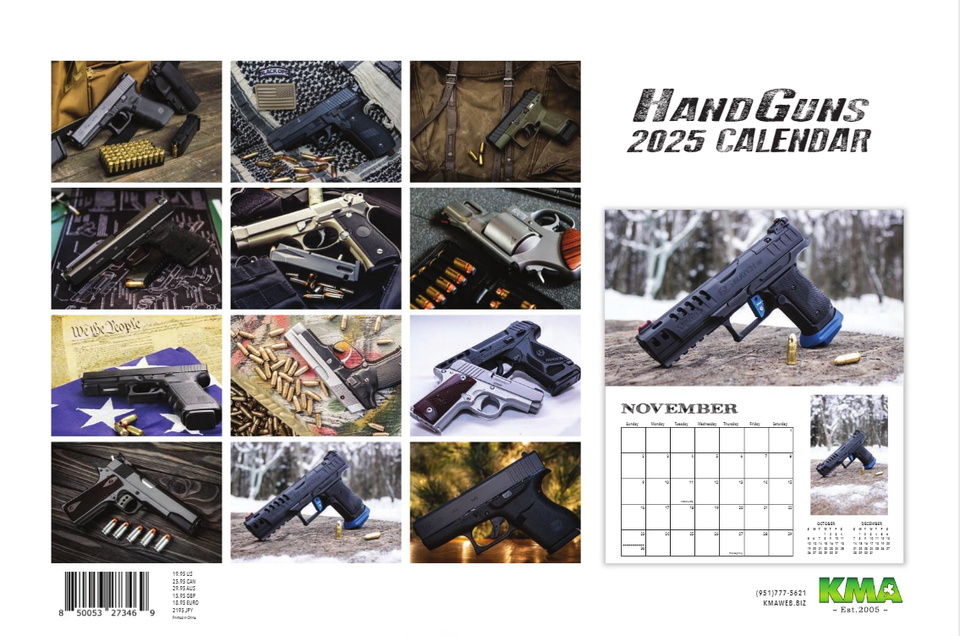2025 HANDGUNS WALL CALENDAR .357 magnum revolver target pistol tactical ...