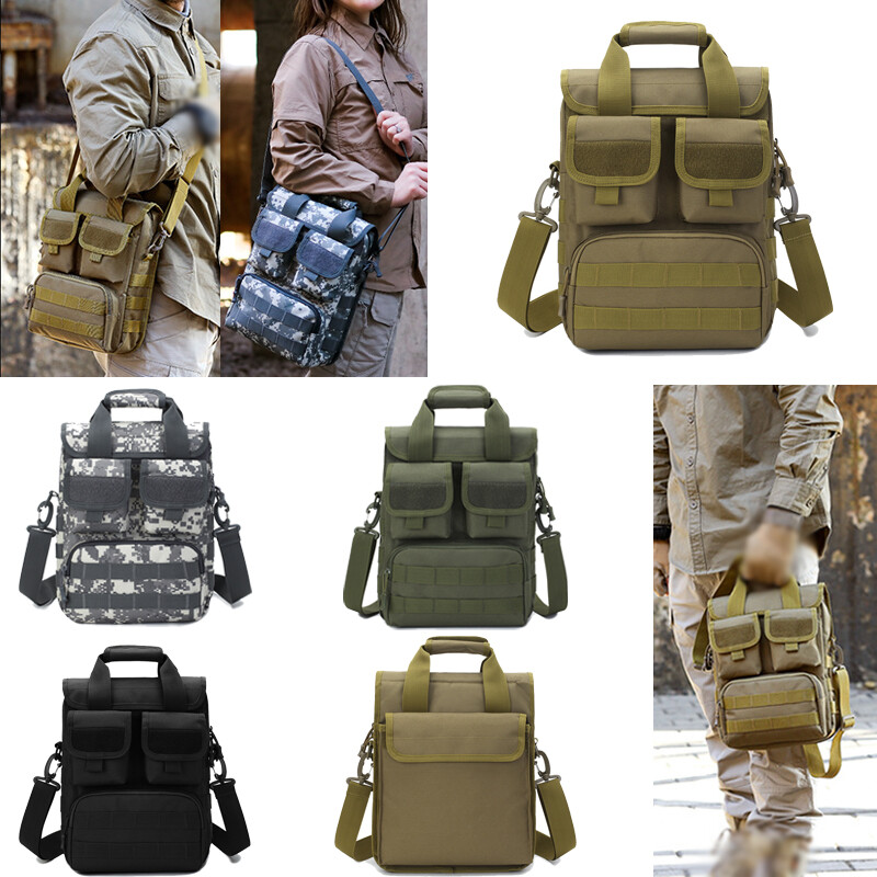 Men's Tactical Molle Messenger Bag Military Hiking Crossbody Sling ...