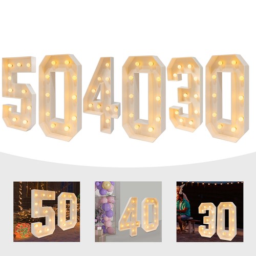 30/40/50 Light Up Numbers, 30th/40th/50th Birthday Party Decoration | eBay