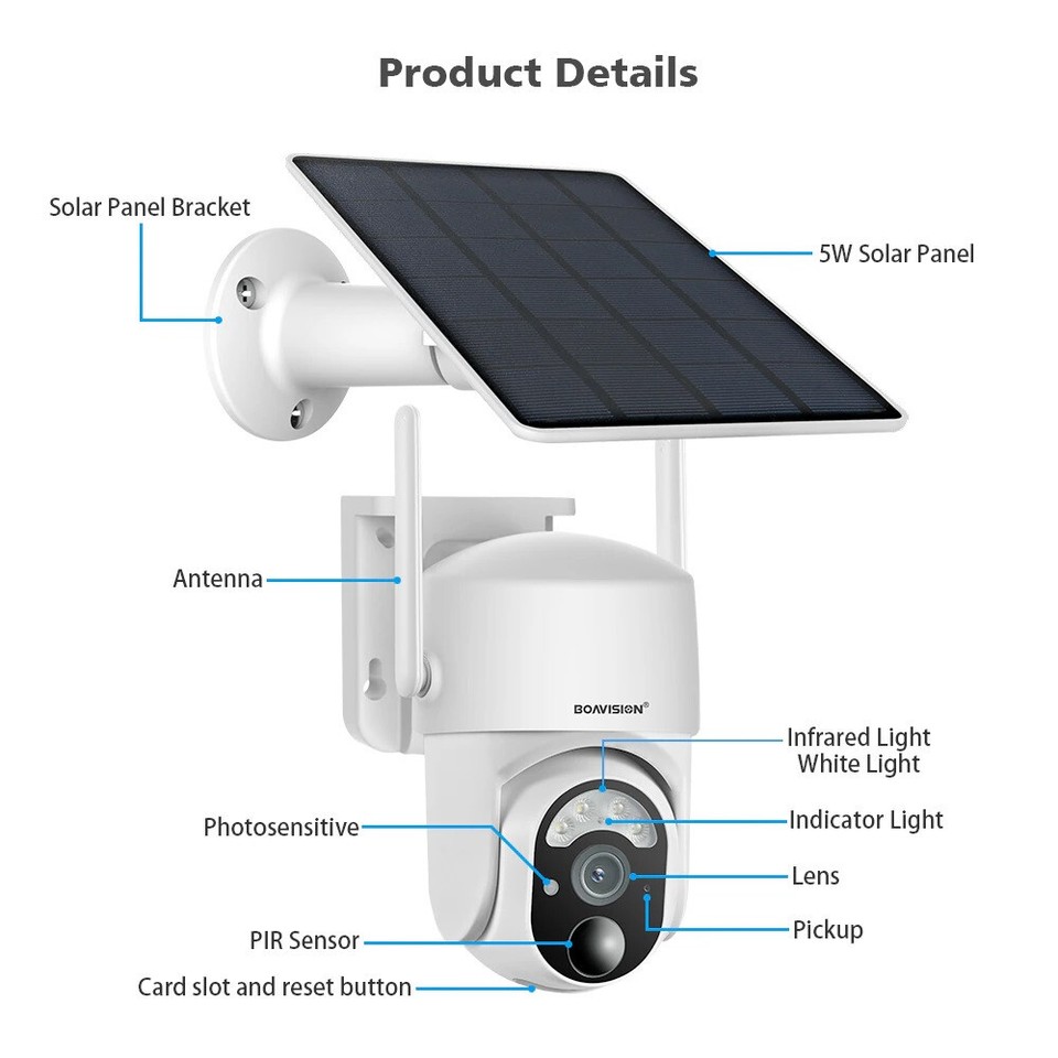 Small Size 5MP 4G Wireless Outdoor Security Camera Solar Battery ...