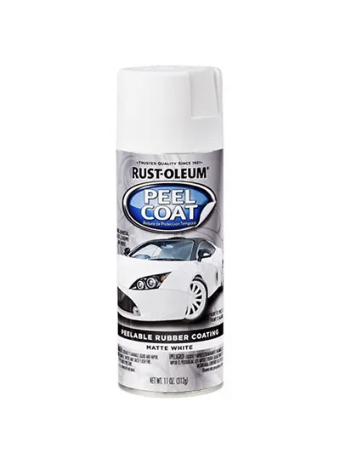 Rust-Oleum PEEL COAT 11 oz. MATTE WHITE Temporary Peelable Coating Auto ...