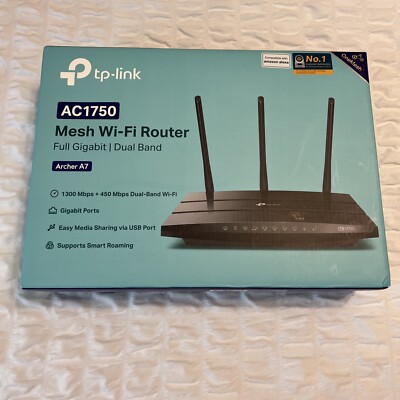 TP-Link Archer A7 AC1750 Wireless Wi-Fi Dual-Band Gigabit Router w/ Pwr ...