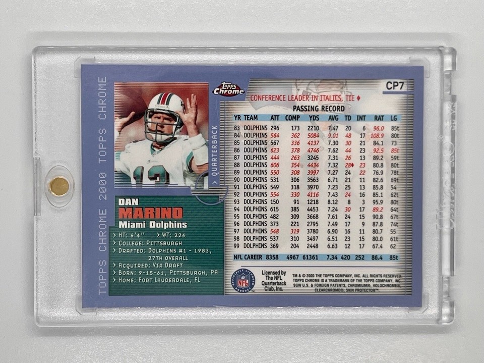 2000 Topps Chrome Football #CP7 Dan Marino Miami Dolphins | eBay