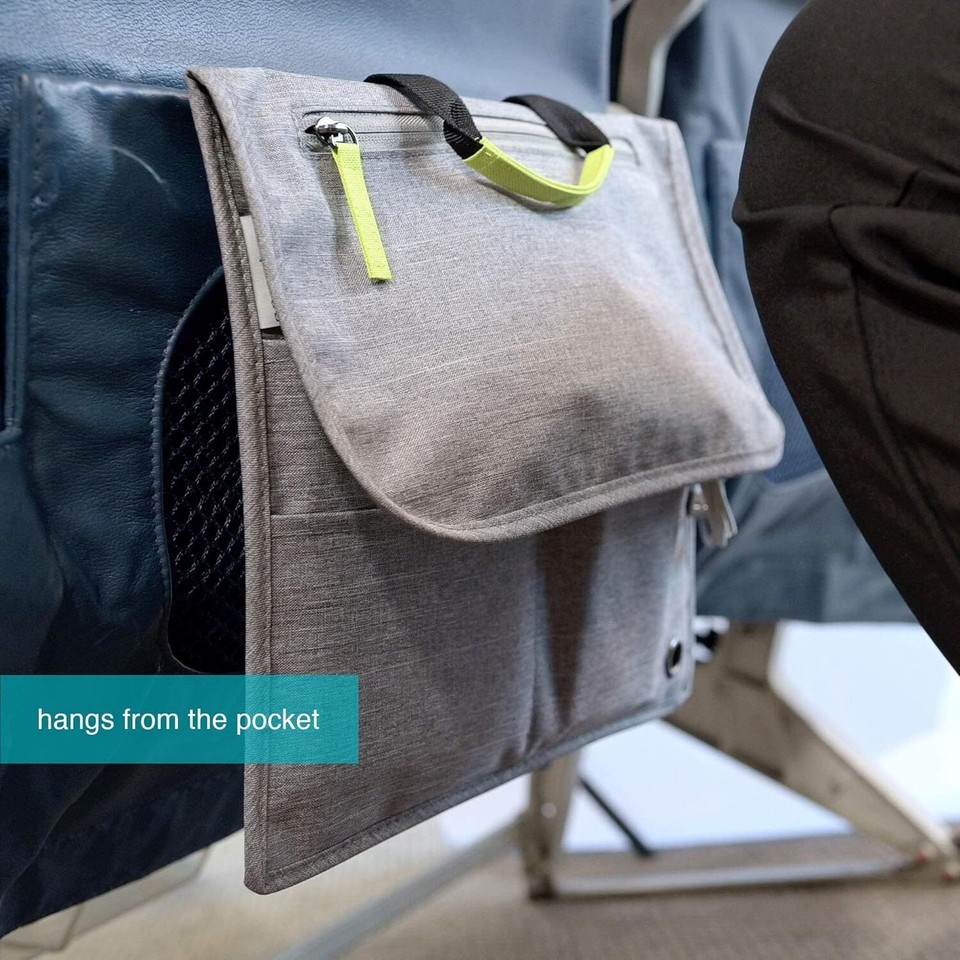 Airplane Pocket Organizer | Tray Table Cover | In Flight Seat Ash and ...