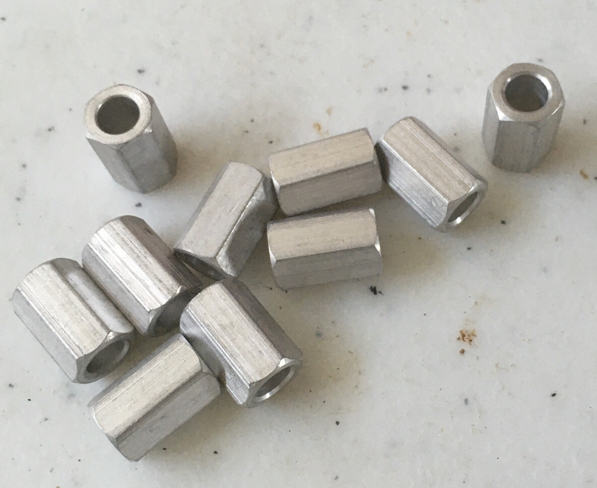 [10 Pack] Aluminum Unthreaded Spacer 5/16” Hex, 1/2” Length, #10 Screw ...