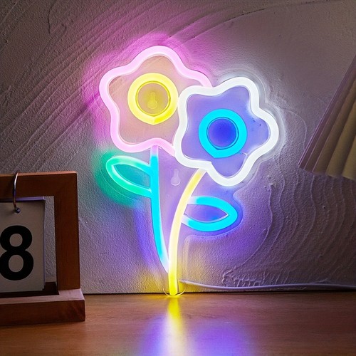 Double Color Flower Shape Multicolor Led Neon Sign Usb - Temu | eBay