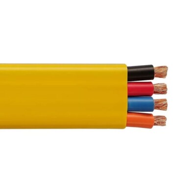 PER FOOT 2/0 AWG 4 Conductor Flat Festoon Cable Yellow PVC Jacket UL ...